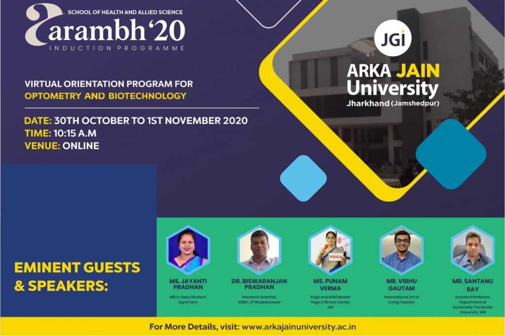 Induction & Orientation Program – B.Optom & B.Sc Biotech – ARKA JAIN ...