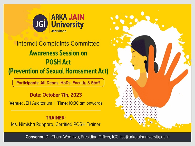 Prevention of Sexual Harassment Act – ARKA JAIN UNIVERSITY
